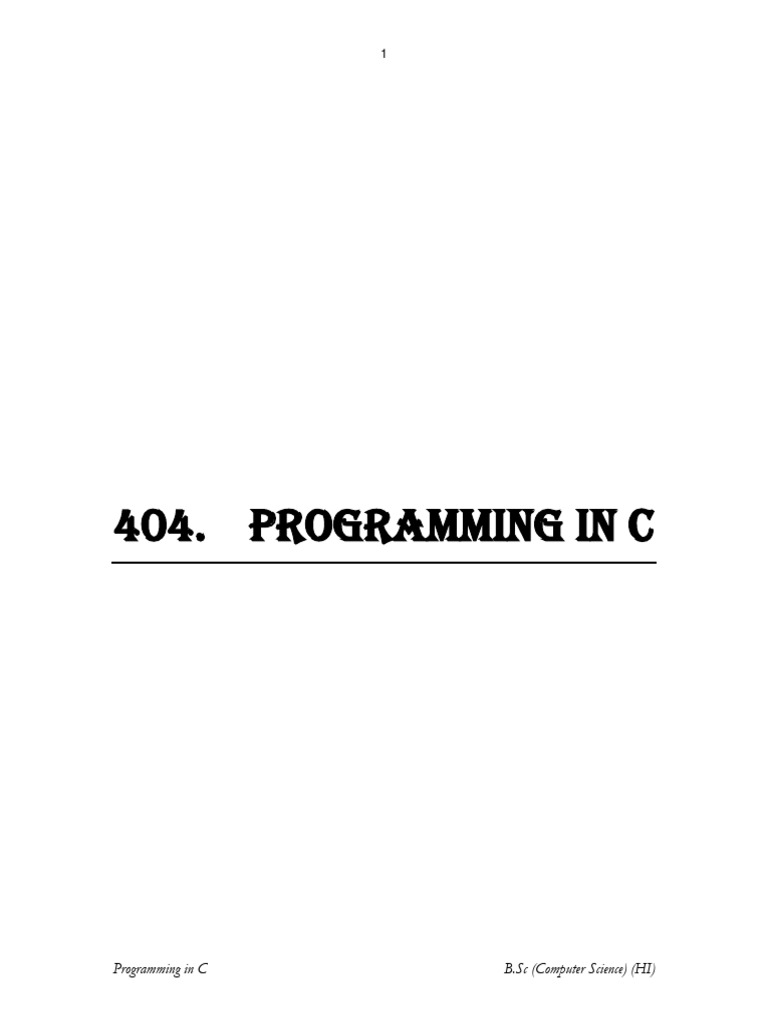 Notes of C Program | PDF