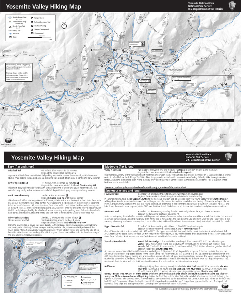Trail Map Guide | PDF | Yosemite National Park | Outdoor Recreation