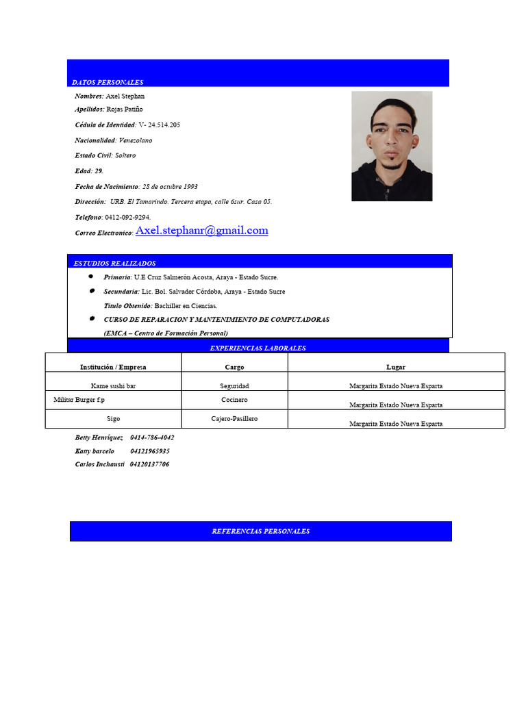 Curriculum Axel | PDF