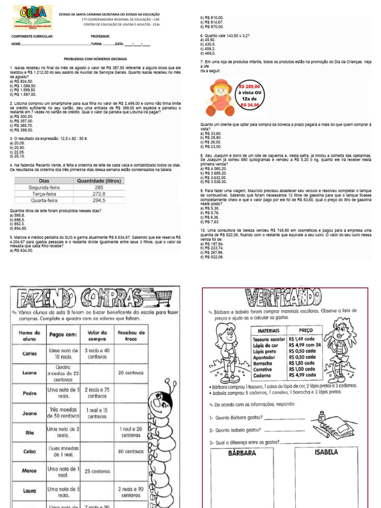 Atividades 6 7ano PDF | PDF