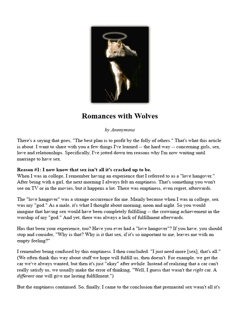 Romances With Wolves: by Anonymous | PDF