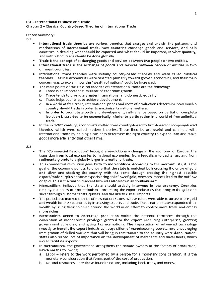 IBT Lesson Summary Chapter2 | PDF