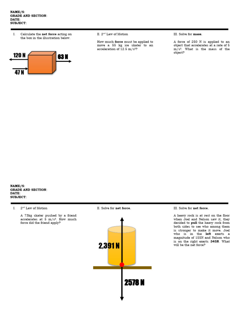 Practice Test Forces | PDF | Force | Newton's Laws Of Motion