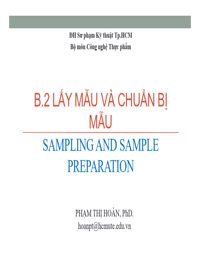 2.Sampling and Sample Preparation | PDF