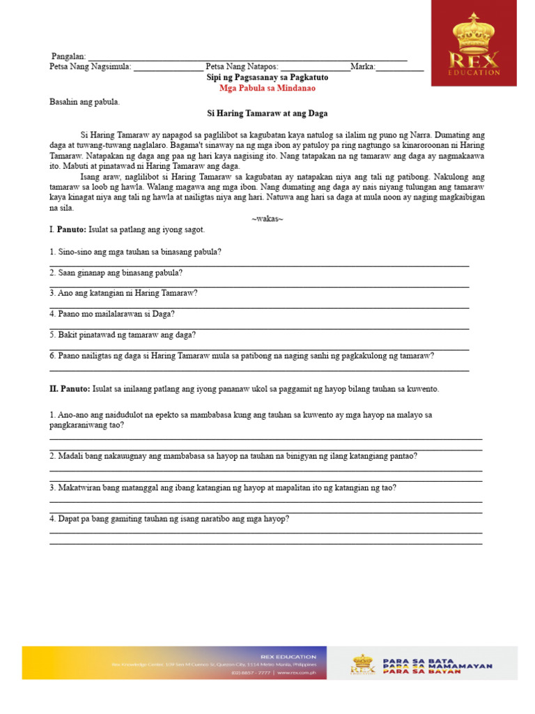 Learning+Activity+Sheet+ +Mga+Pabula+Sa+Mindanao | PDF