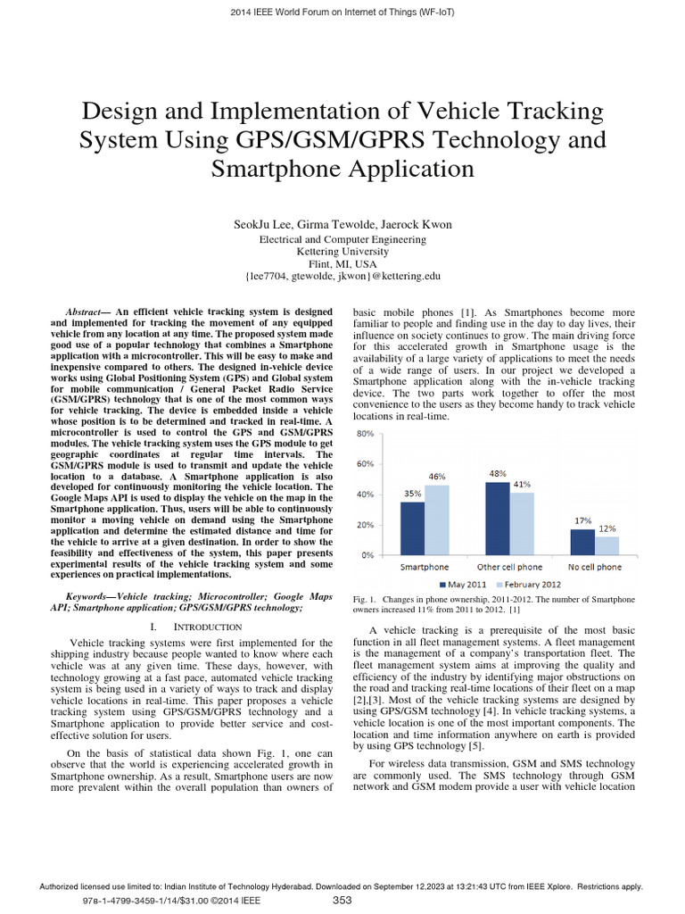 Design and Implementation of Vehicle Tracking System Using GPS GSM GPRS Technology and ...