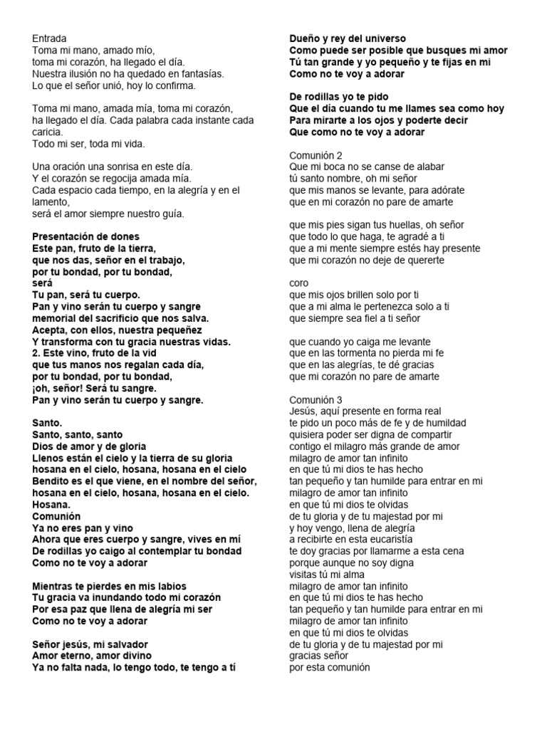 Cantos de Boda | PDF | eucaristía | Creencia religiosa y doctrina