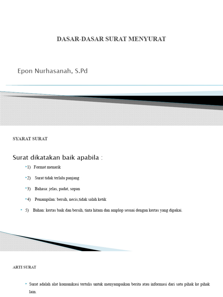 Pedoman Dasar Surat Menyurat | PDF | Karier & Perkembangan | Seni ...