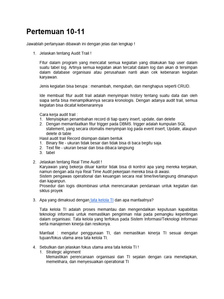 L13-14 AuditSI TriSatria 20200700053 | PDF