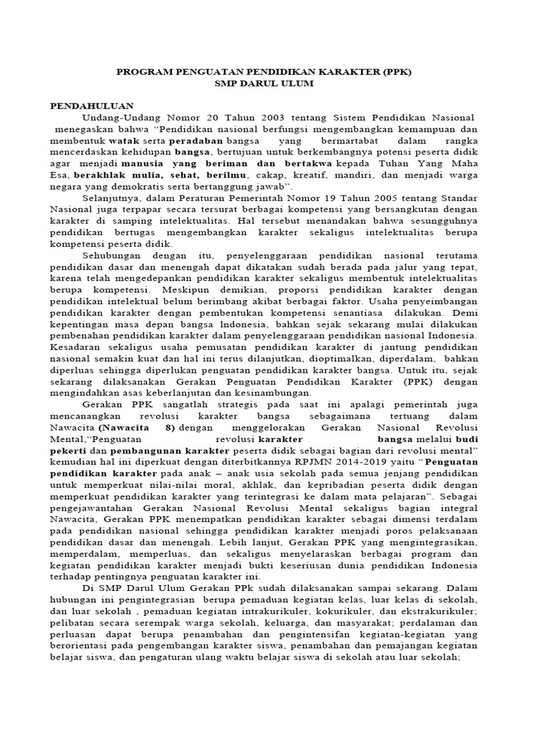 Program Penguatan Pendidikan Karakter | PDF