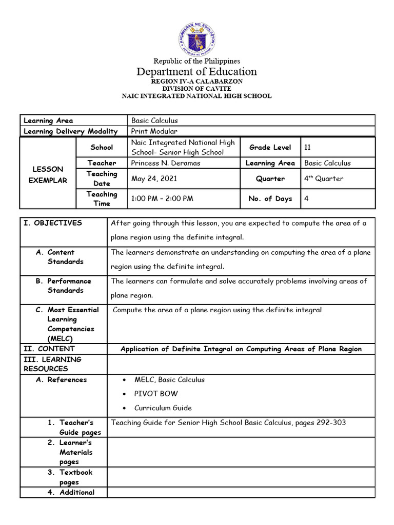 Lesson Exemplar | PDF | Teaching Methods & Materials