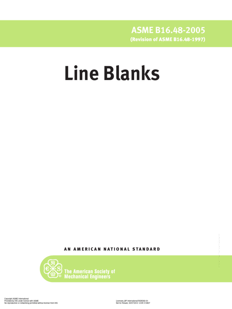 ASME B16.48 (05) Line Blanks | PDF | Mechanical Engineering