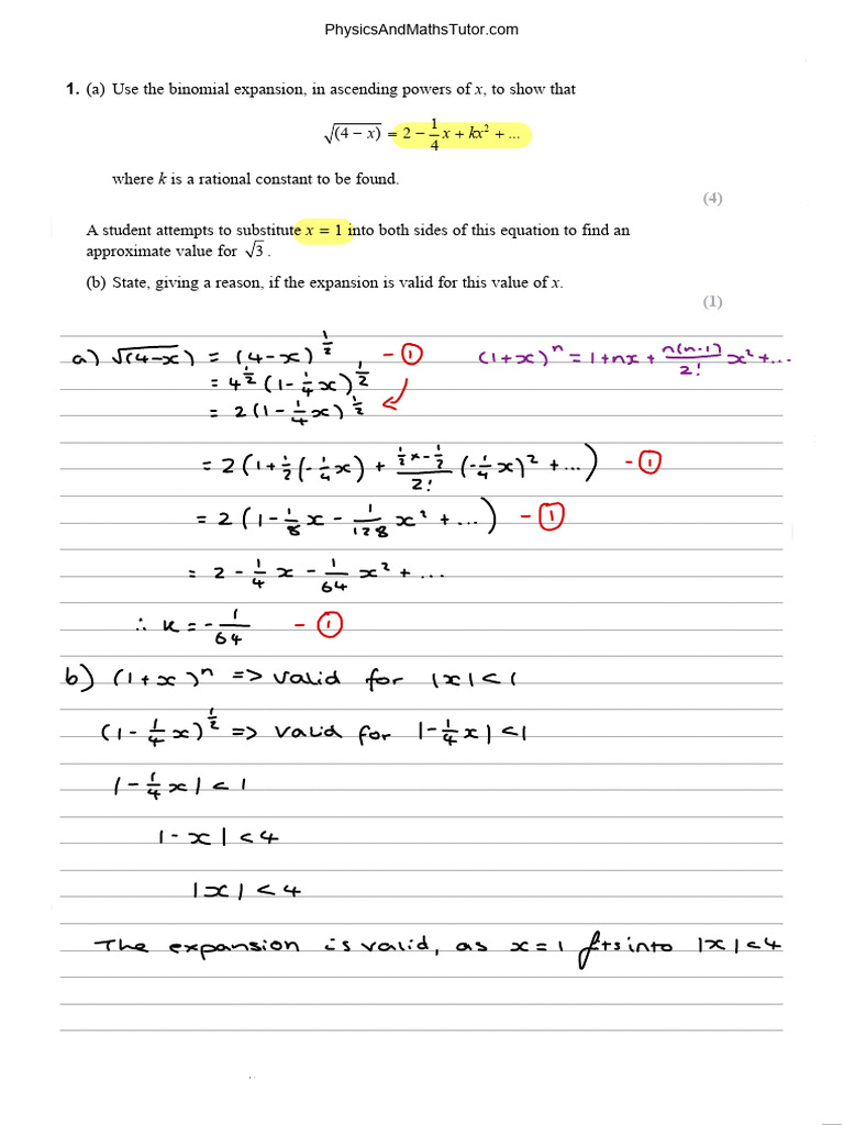 Binomial Expansion MA | PDF | Mathematics | Algebra