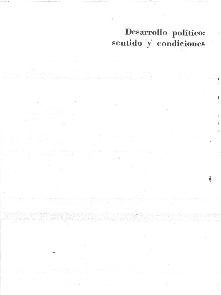 Desarrollo Politico Sentido y Condiciones | PDF