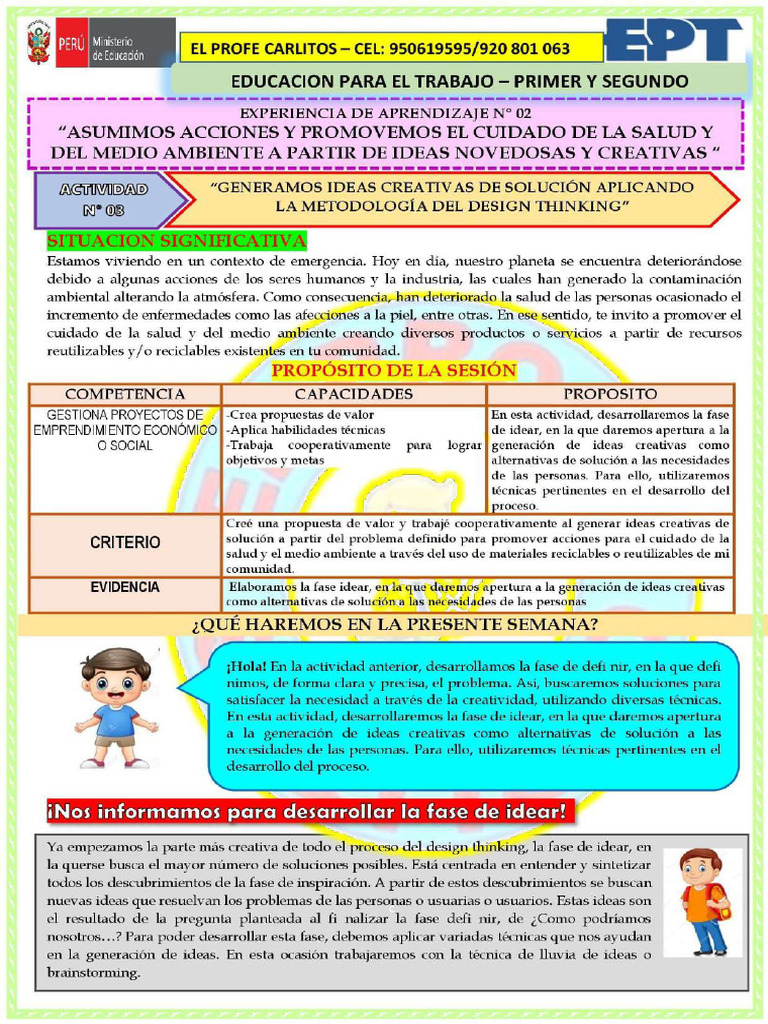 Experiencia de Aprendizaje 04 - Actividad 03 - 1ero y 2do Grado - 2023 - Ept - 00001 | PDF