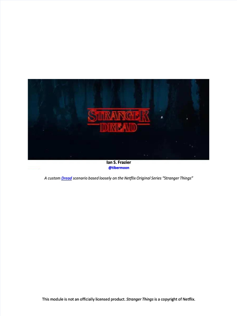 Stranger Dread - Dread TTRPG Scenario | PDF