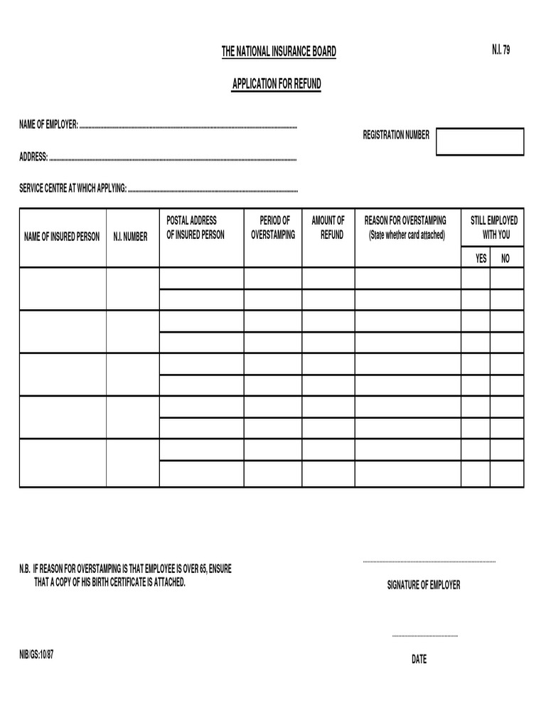 NIB Refund Application Process | PDF