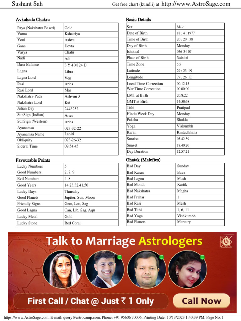 VedicReport10 13 20231 40 39PM | PDF | Technical Factors Of Astrology | Ancient Science