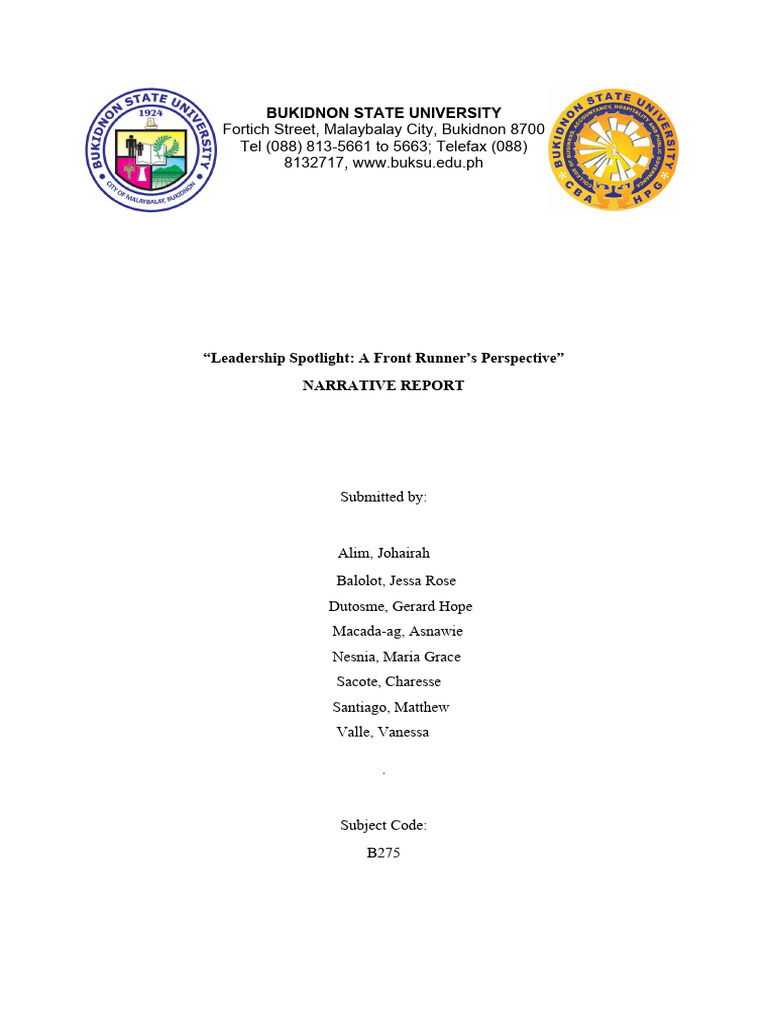 Group 3 - Narrative Report | PDF | Leadership | Interview