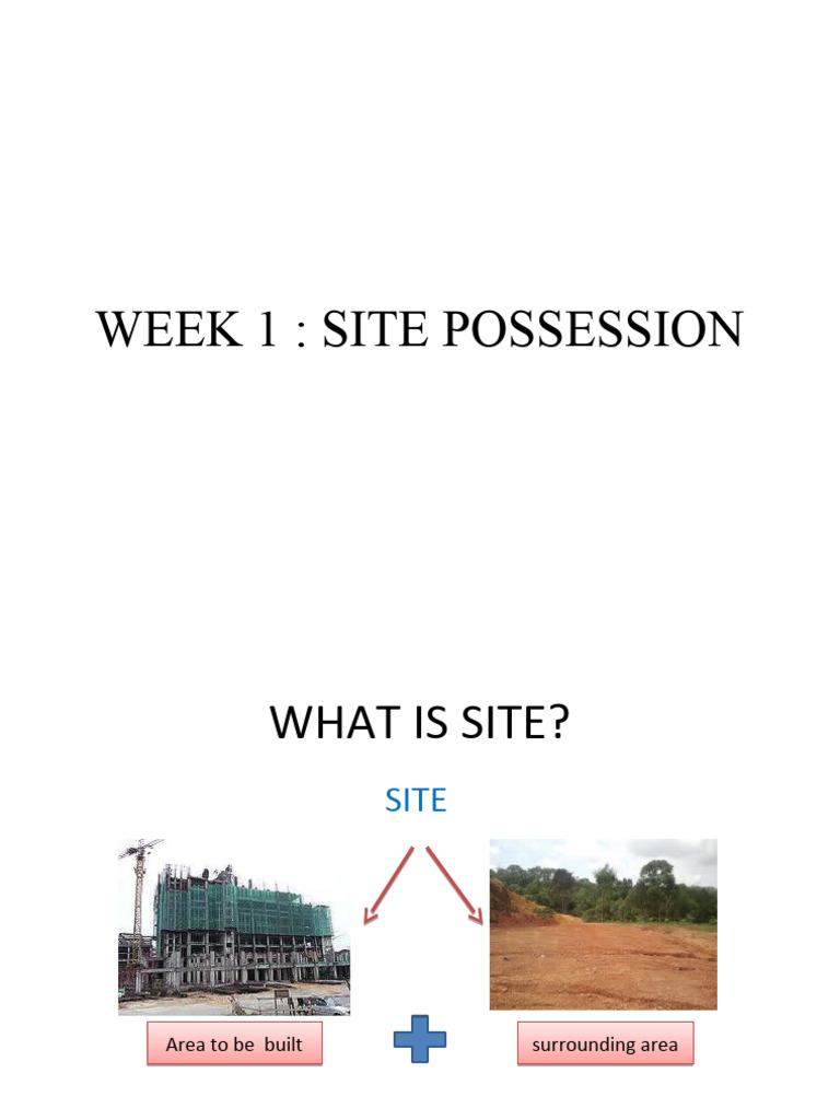 Week 1-Site Possession | PDF | Employment | Architect