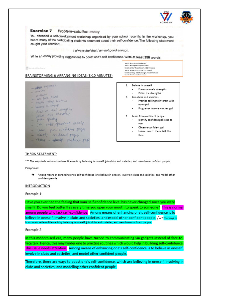 20 21 March 2023 Muet Problem Solution Sample Essay & Steps | PDF ...