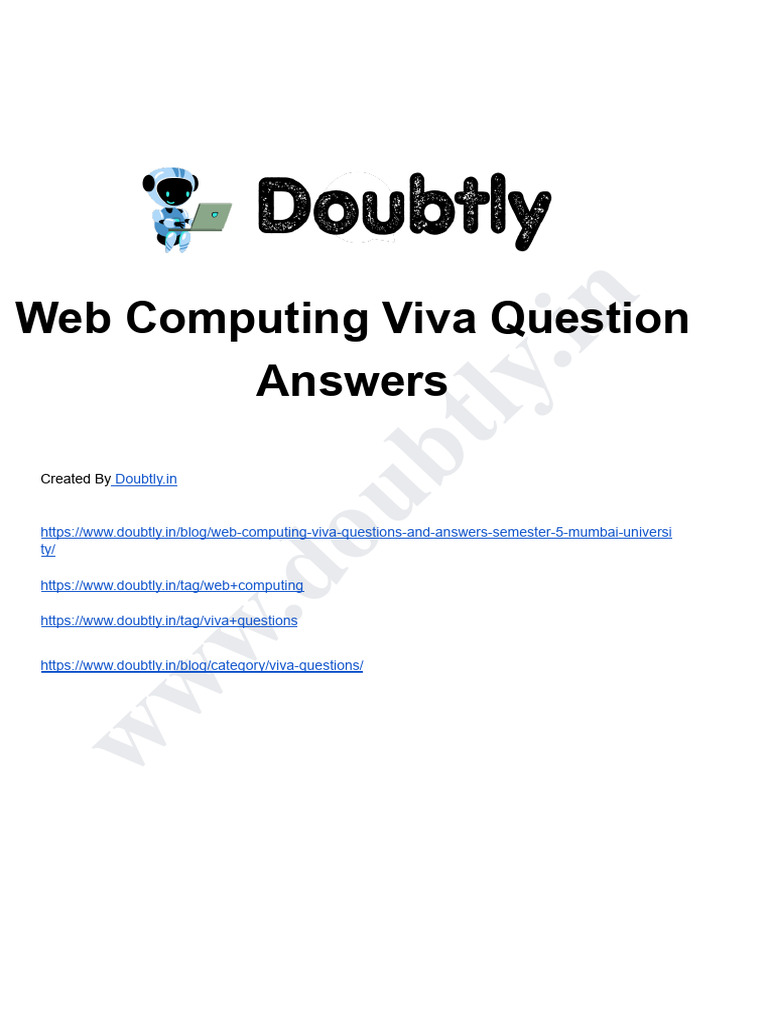 Web Computing Viva Questions | PDF | World Wide Web | Internet & Web