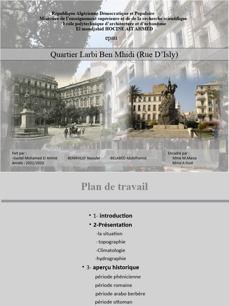 Evolution Historique Du Quartiers Larbi Ben Mhidi | PDF | Alger
