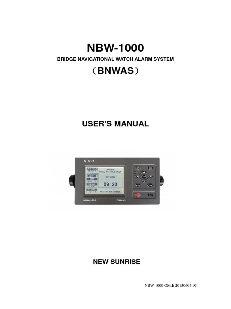 NSR NBW1000 BNWAS Manual | PDF
