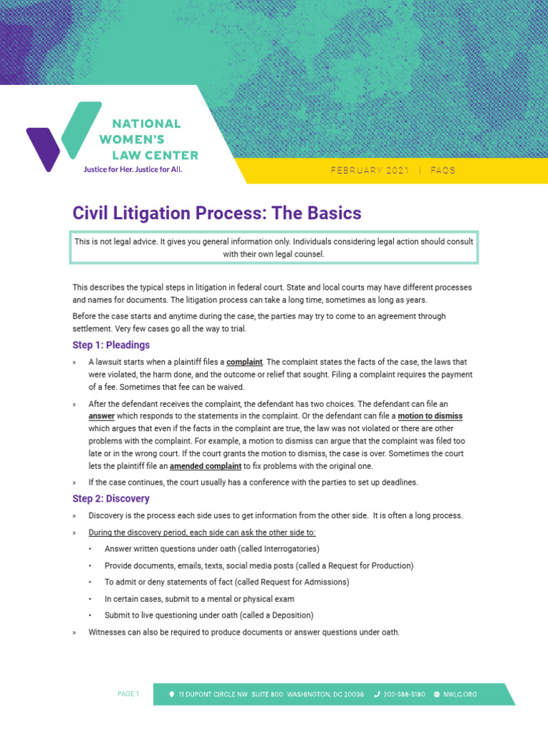 Civil Litigation Process Overview | PDF