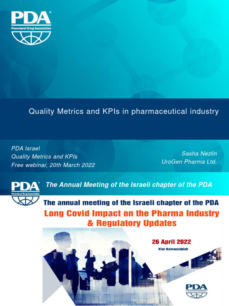 PDA Quality Metrics and KPIs Webinar - Sasha Nezlin 20MAR2022 | PDF