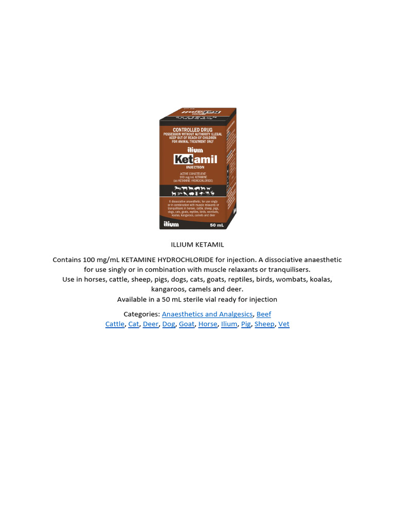 Veterinary Anaesthetics & Supplements Overview | PDF