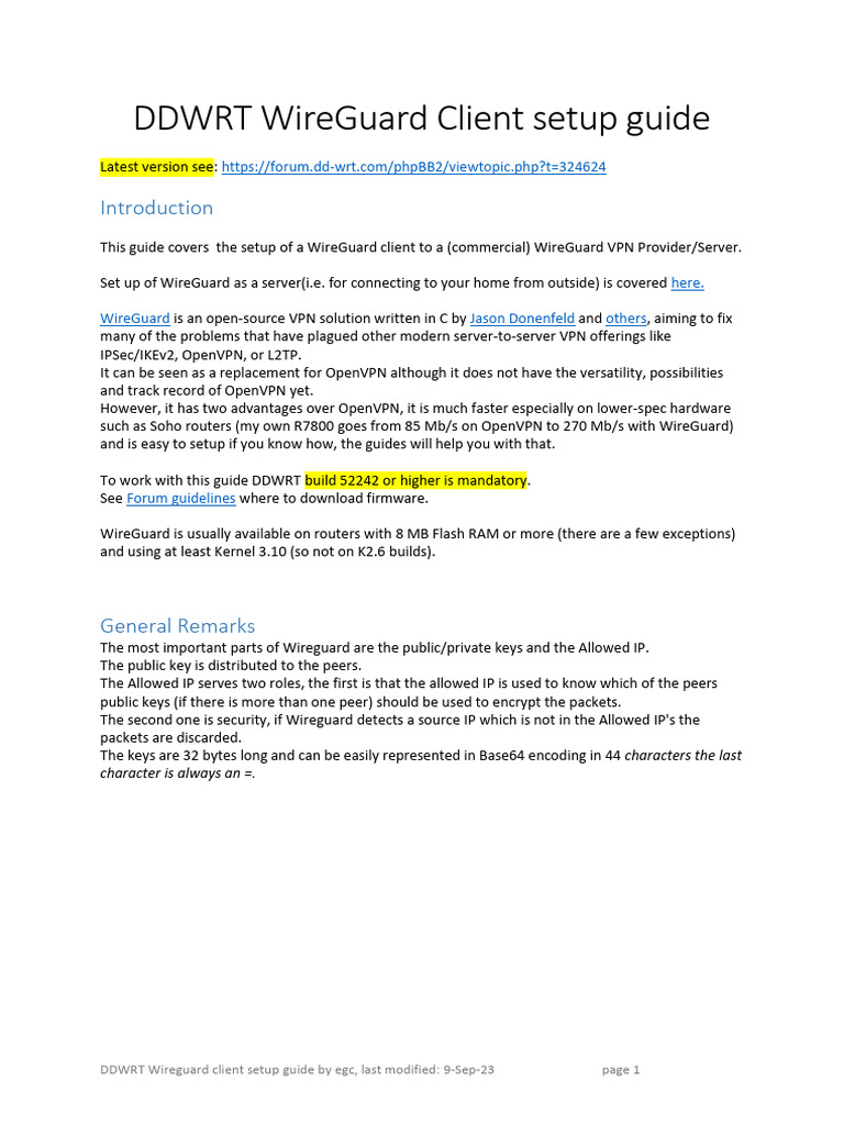 DDWRT WireGuard Client Setup Guide v37 | PDF | I Pv6 | Domain Name System
