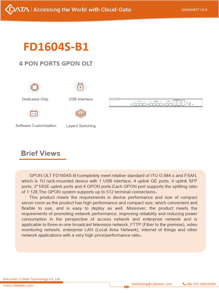fd1604s b1 Gpon Olt Datasheet v3 0 | PDF