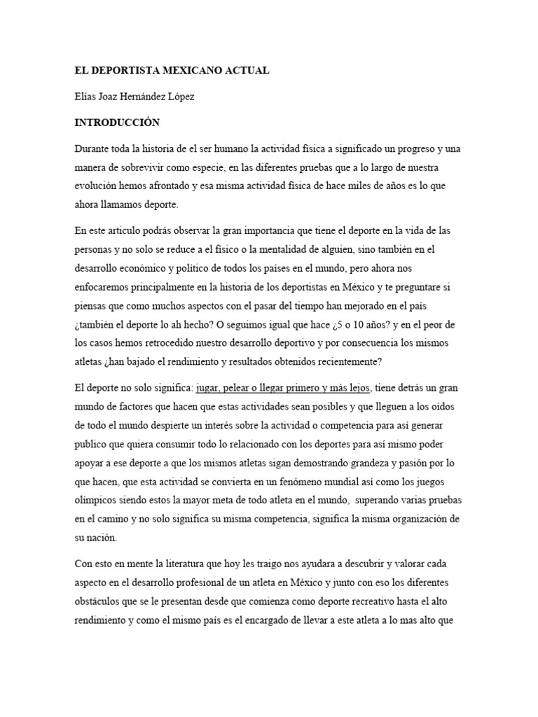 Desafíos del Deportista Mexicano Actual | PDF | Deportes | México
