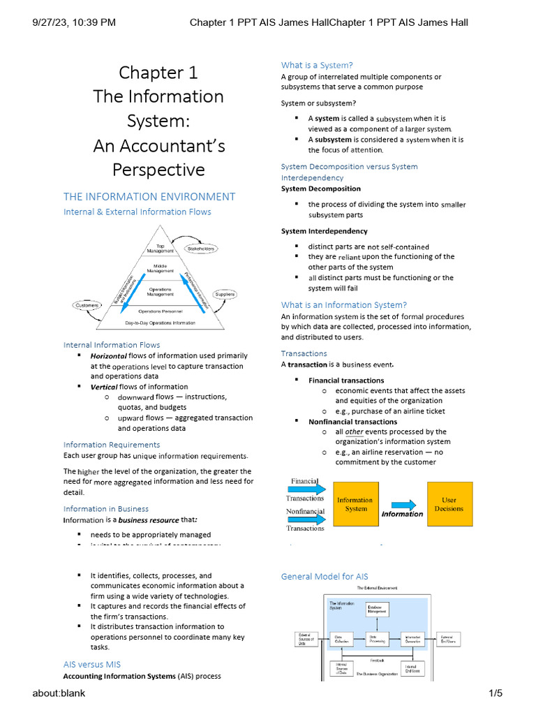 Chapter 1 PPT AIS James HallChapter 1 PPT AIS James Hall | PDF