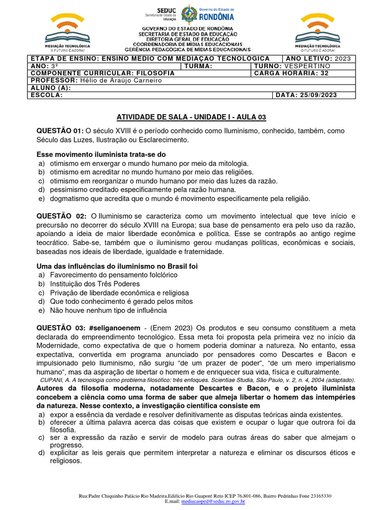 Atividade Aula 3 | PDF