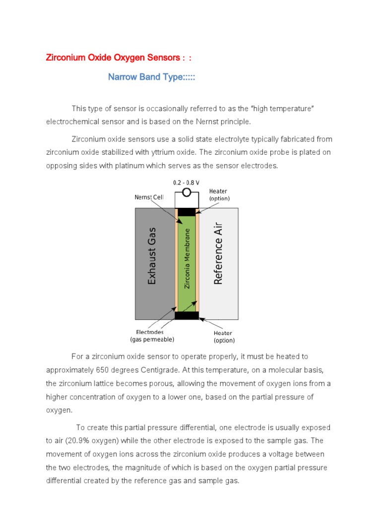Zirconium Oxide Oxygen Sensors | PDF | Chemistry | Materials