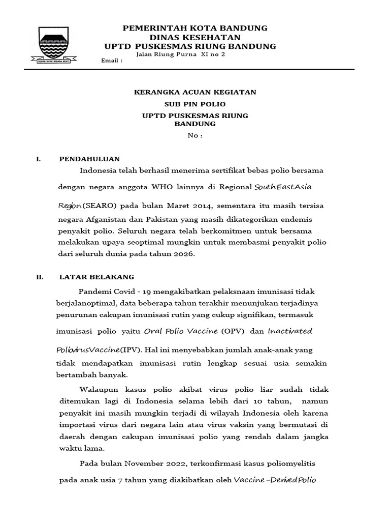 Kak Sub Pin Polio | PDF