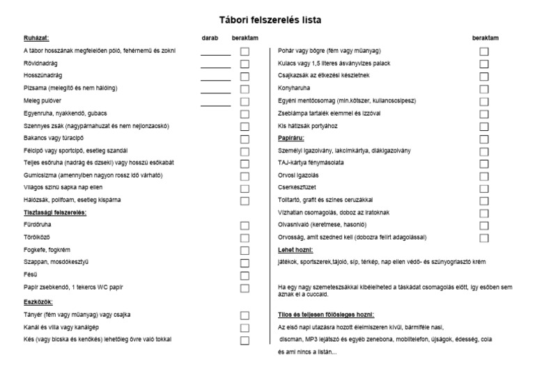 Tabori Felszereles | PDF Tabori Felszereles | PDF