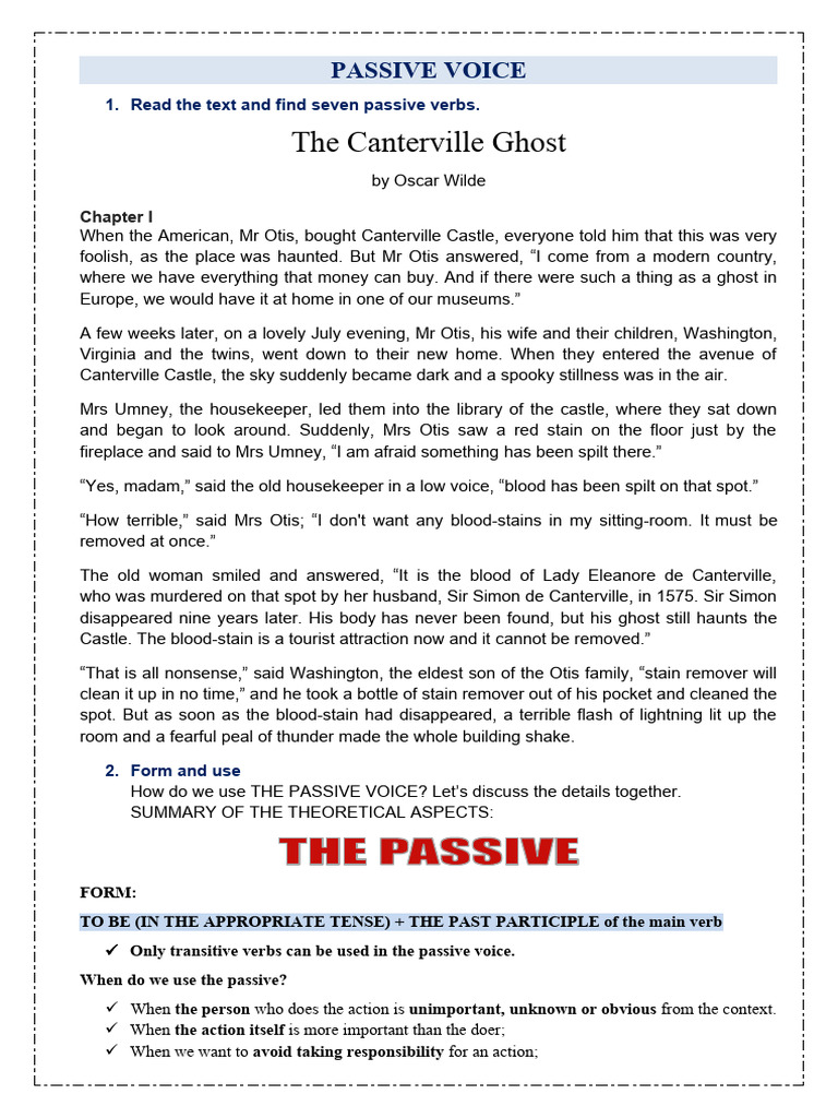 Passive Voice Worksheet | PDF
