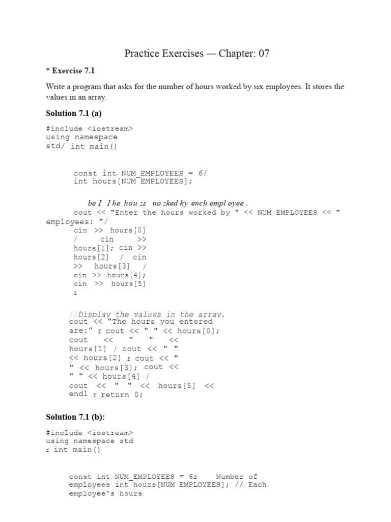 Chapter7 - Practice Exercises - Cpp-đã chuyển đổi | Download Free PDF | Integer (Computer ...