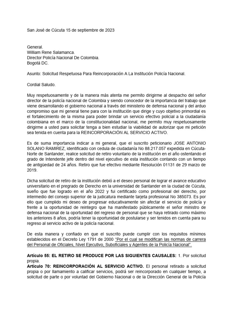 Solicitud de Reintegro | PDF