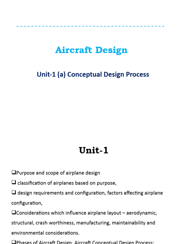 Unit-1 Aircraft Design | PDF