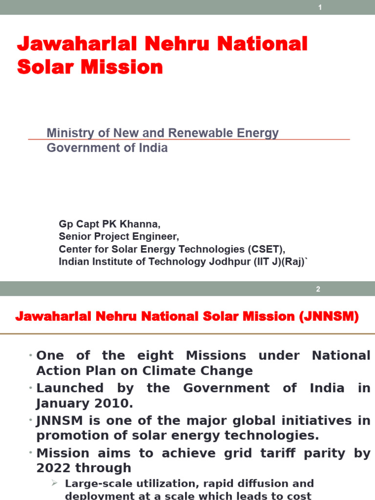 JNNSM Final | PDF | Solar Power | Solar Energy