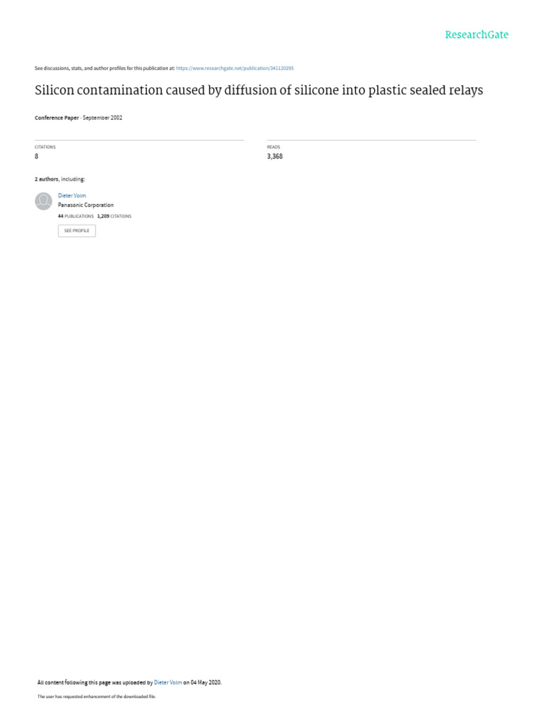 ICEC2002 - 2 Silicon Contamination Relay | PDF | Relay | Silicon Dioxide