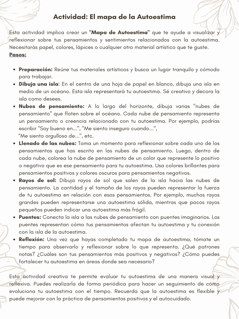 El Mapa de La Autoestima | PDF | Autoestima | Pensamiento