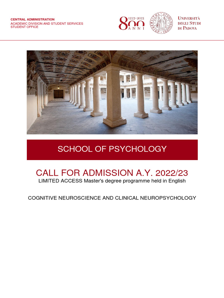 Cognitive Neuroscience and Clinical Neuropsychology - Admission ... Cognitive Neuroscience and Clinical Neuropsychology - Admission ...