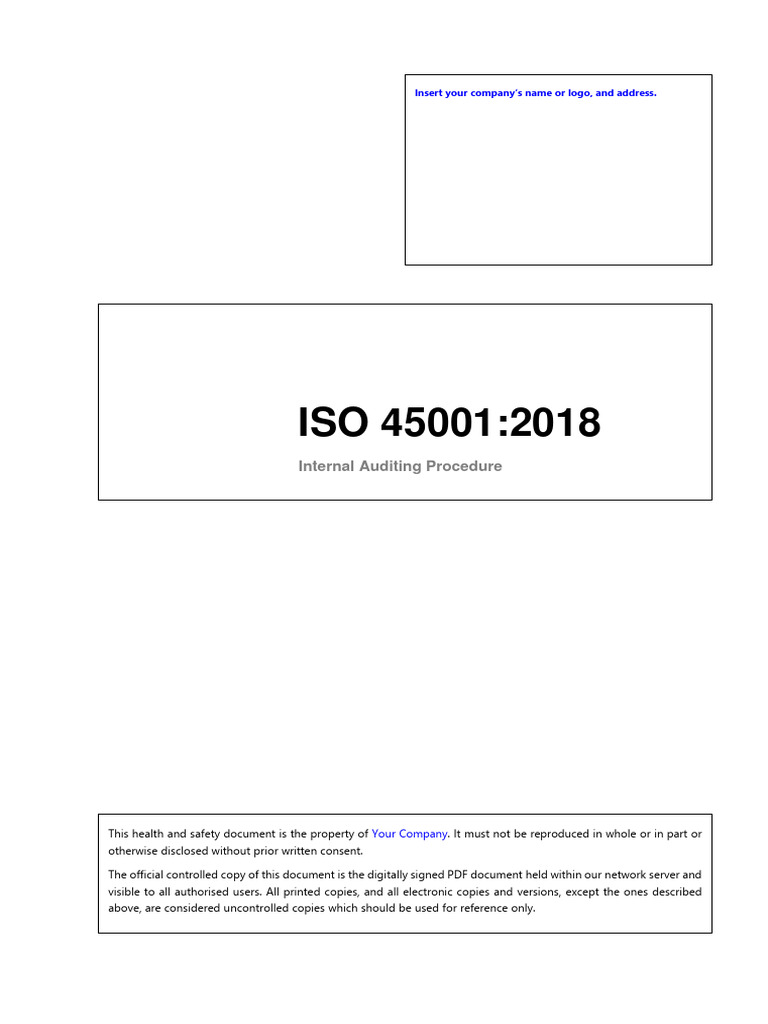 ISO 45001 2018 Internal Auditing Procedure Sample | PDF | Audit ...