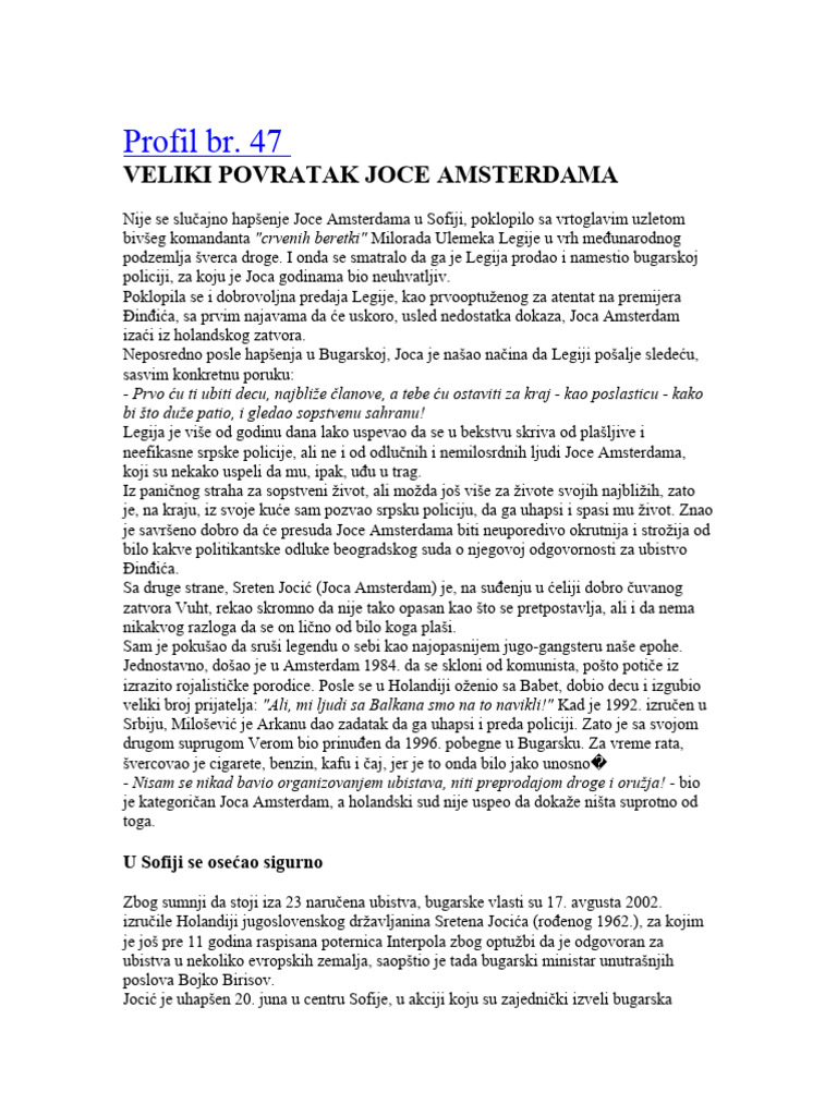 Profil BR Joca Amsterdam | PDF