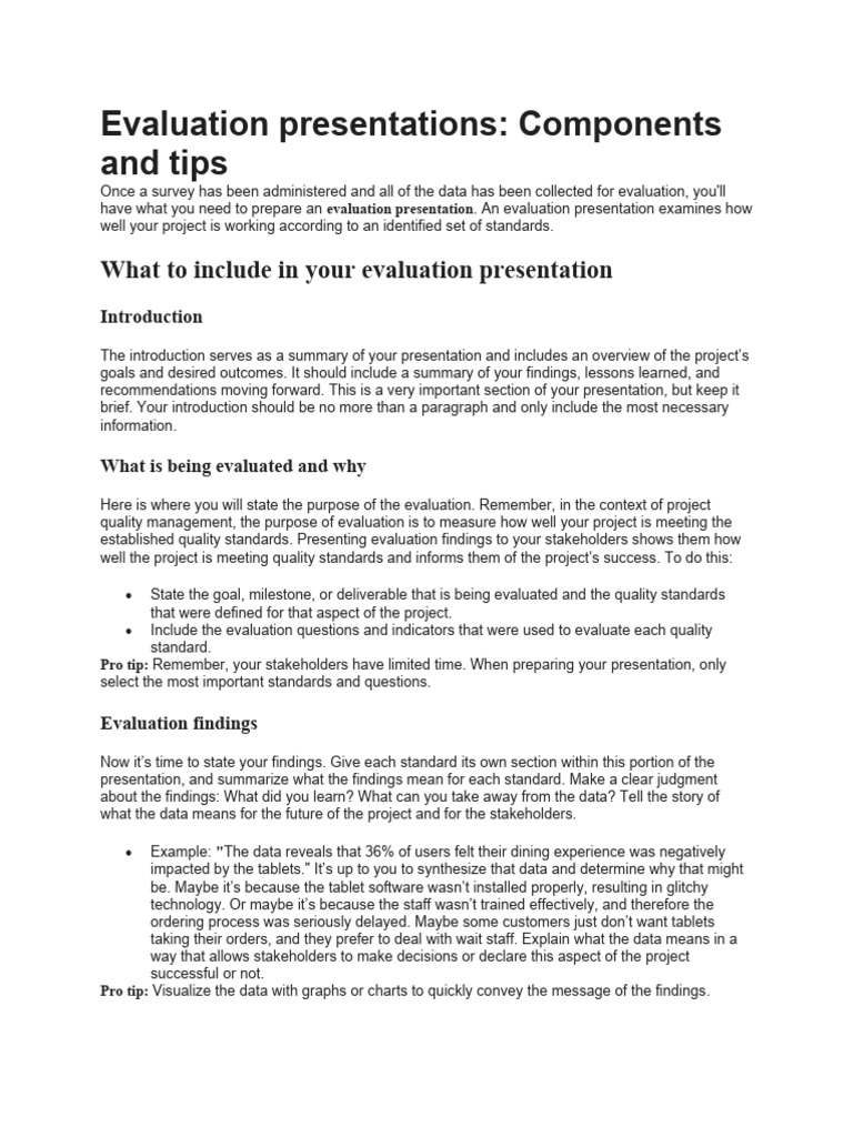 Evaluation Presentations | PDF | Evaluation | Information